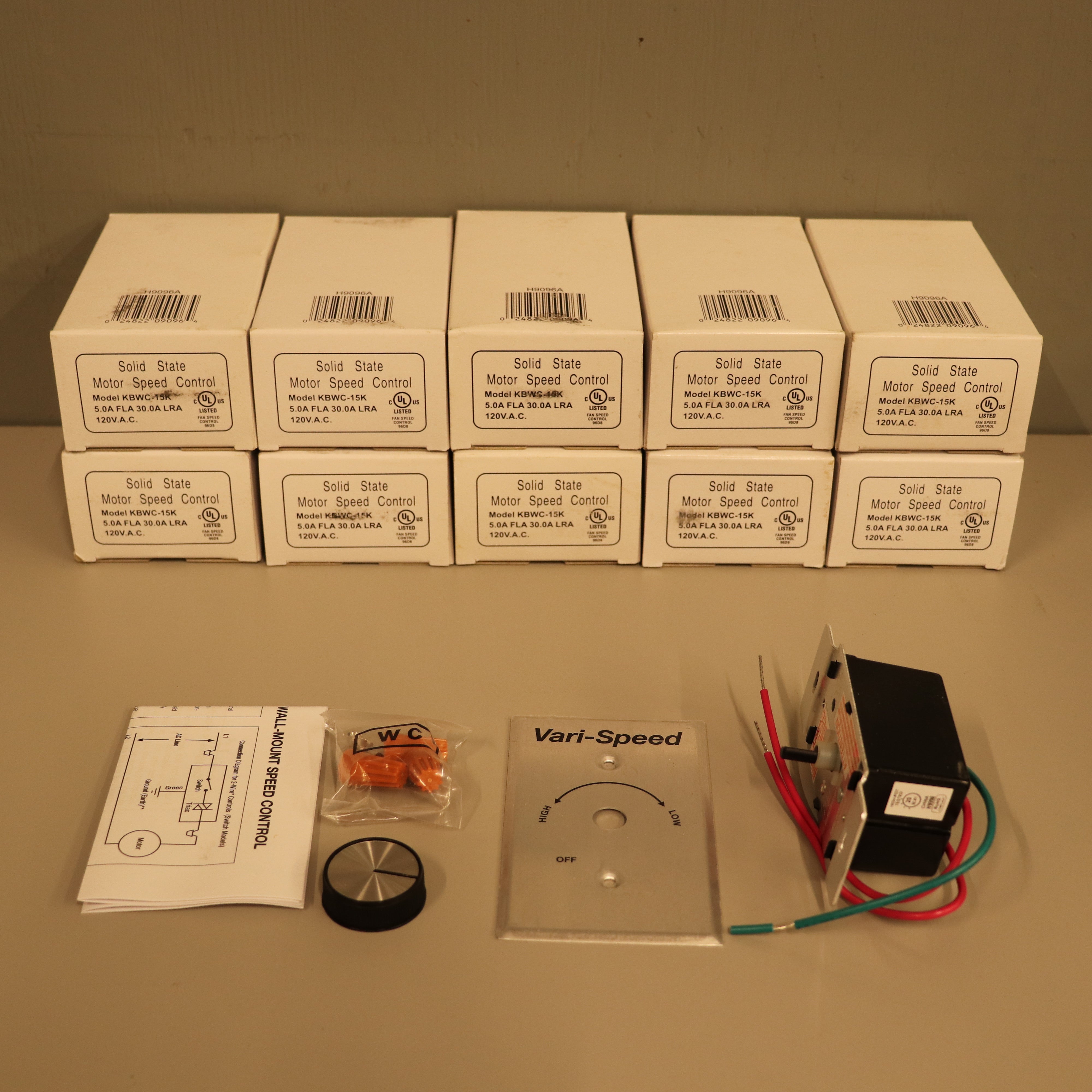 10 KB Electronics Solid State Fan Motor Speed Control 5A FLA 30A LRA K