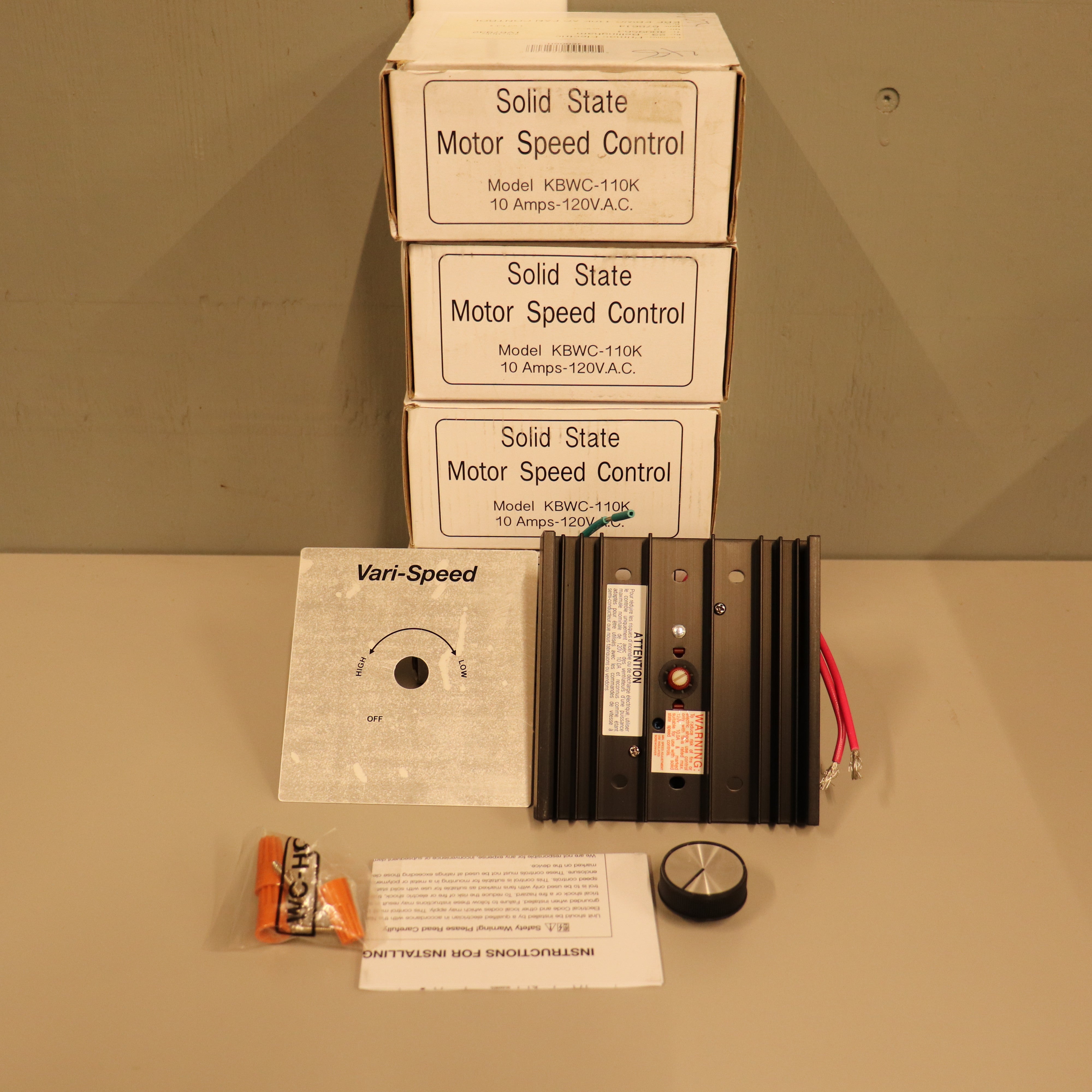 (3) KB Electronics Solid State Motor Speed Control KBWC-110K 10A-120V