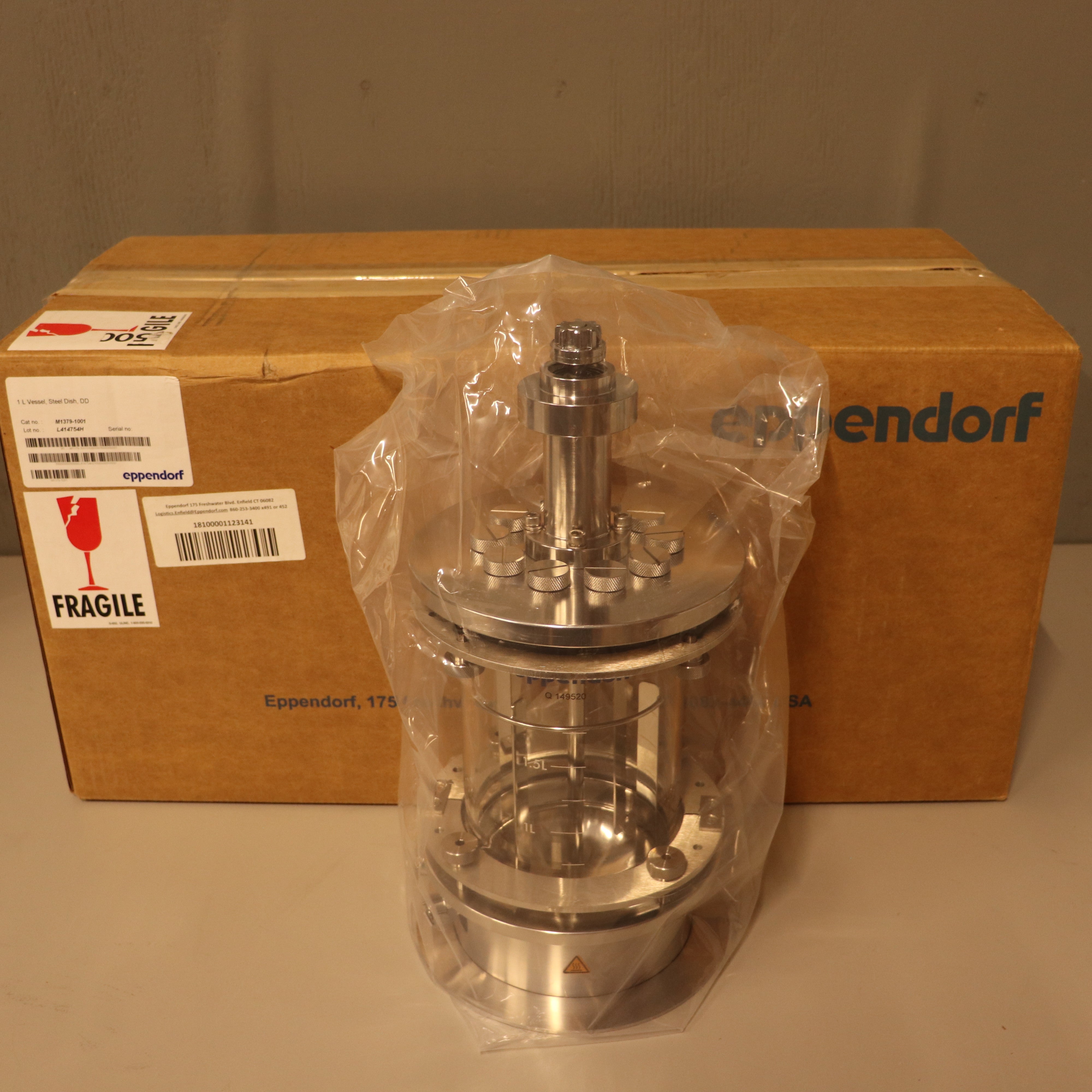Eppendorf BioFlo 320 Glass Vessel Bioreactor 1L SS Dished Bottom M1379