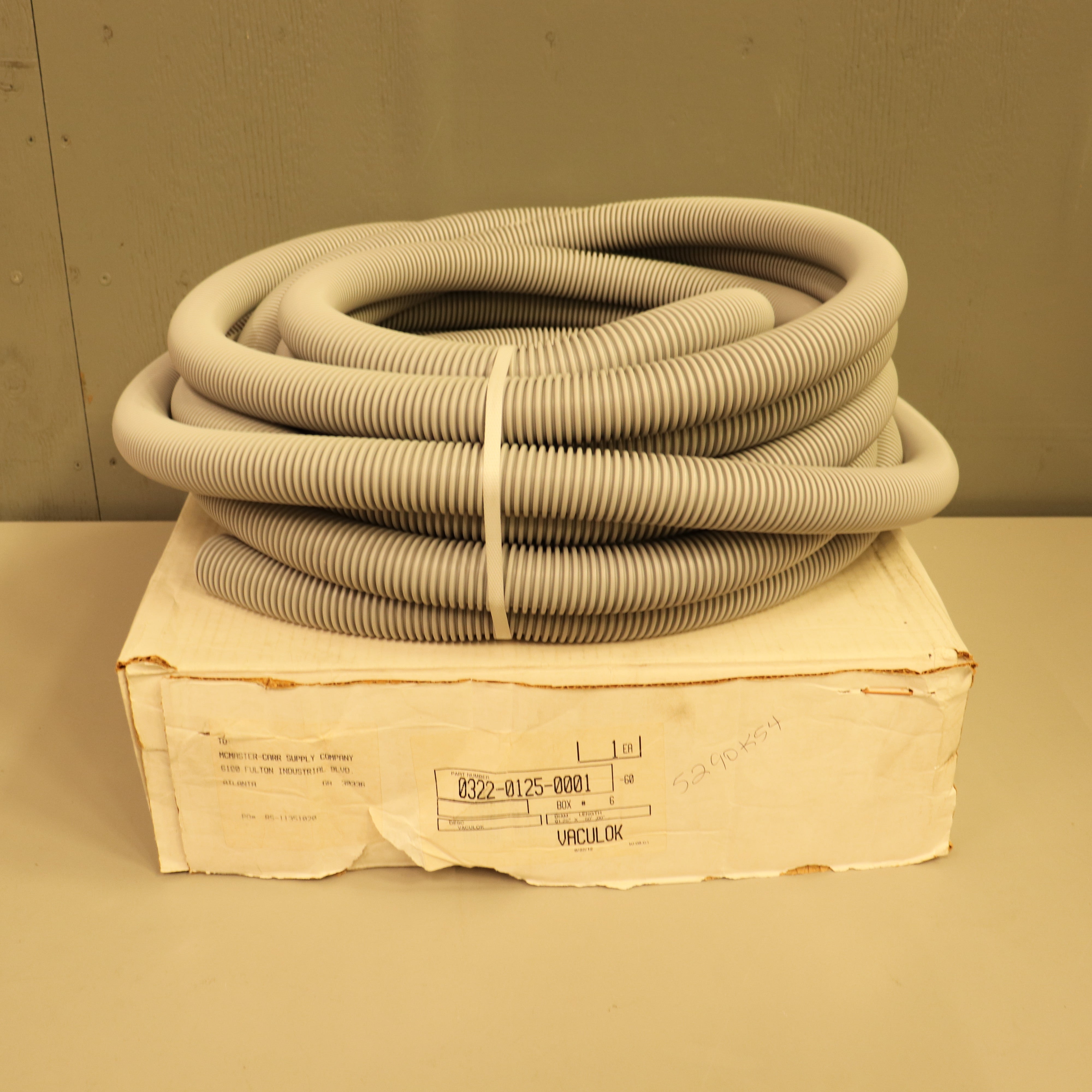 Vac-U-Lok 1.25" ID 50ft Grey Vacuum Hose 0322-0125-0001
