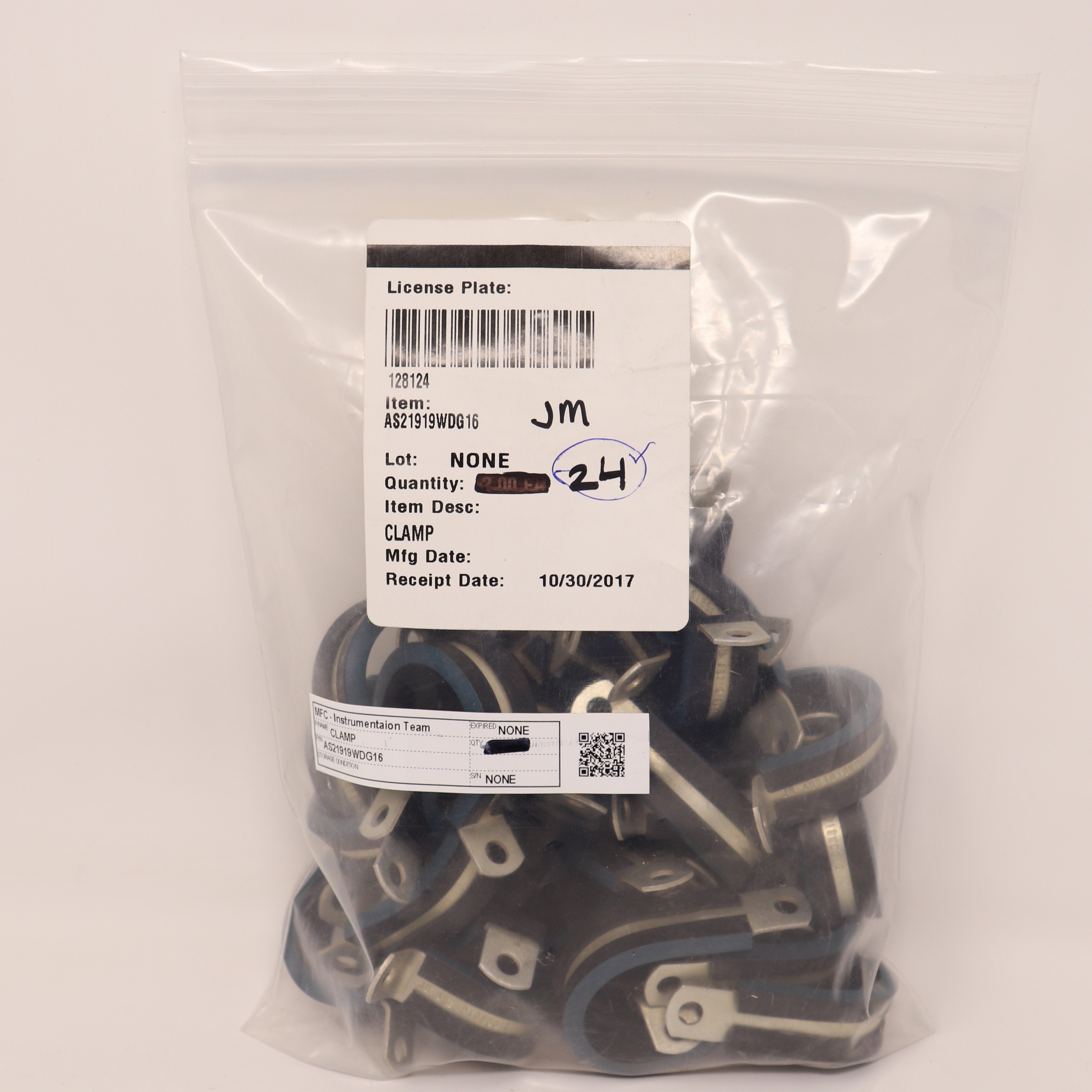 24 Pack JM 13/64" Rubber Loop Clamp AS21919WDG16