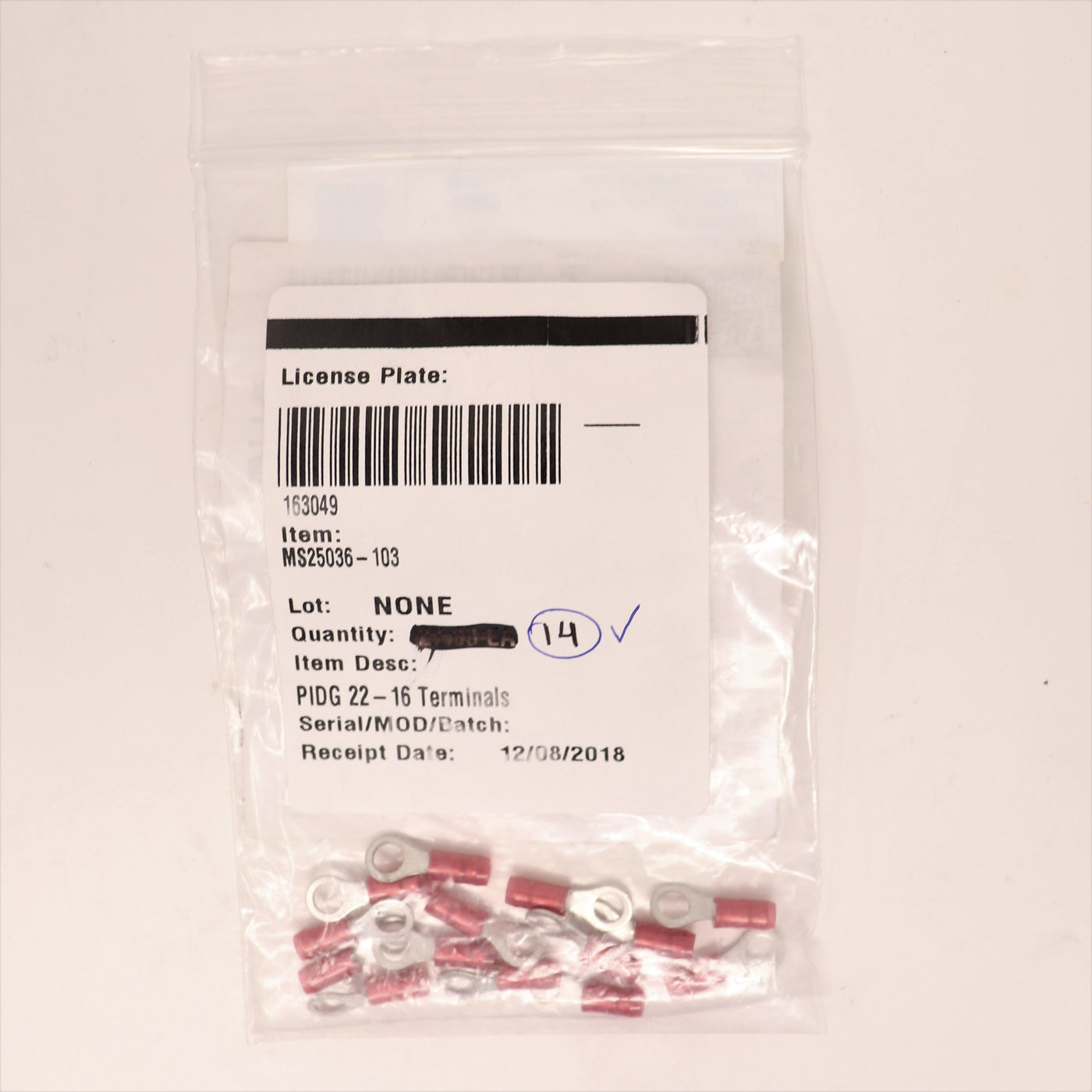 14 Pack TE Connectivity Terminal MS25036-103