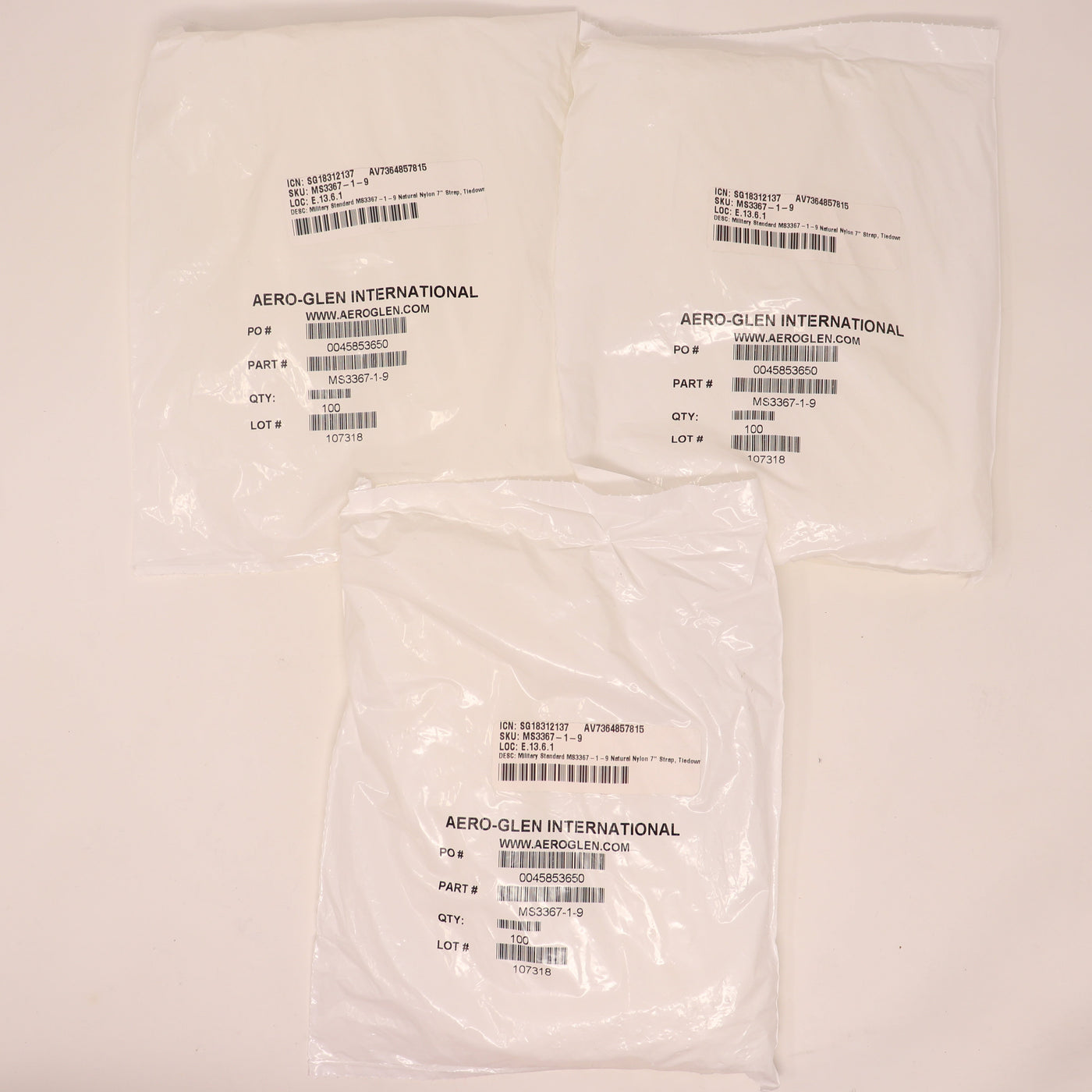 300 Pack Aero Glen Cable Tie MS3367-1-9