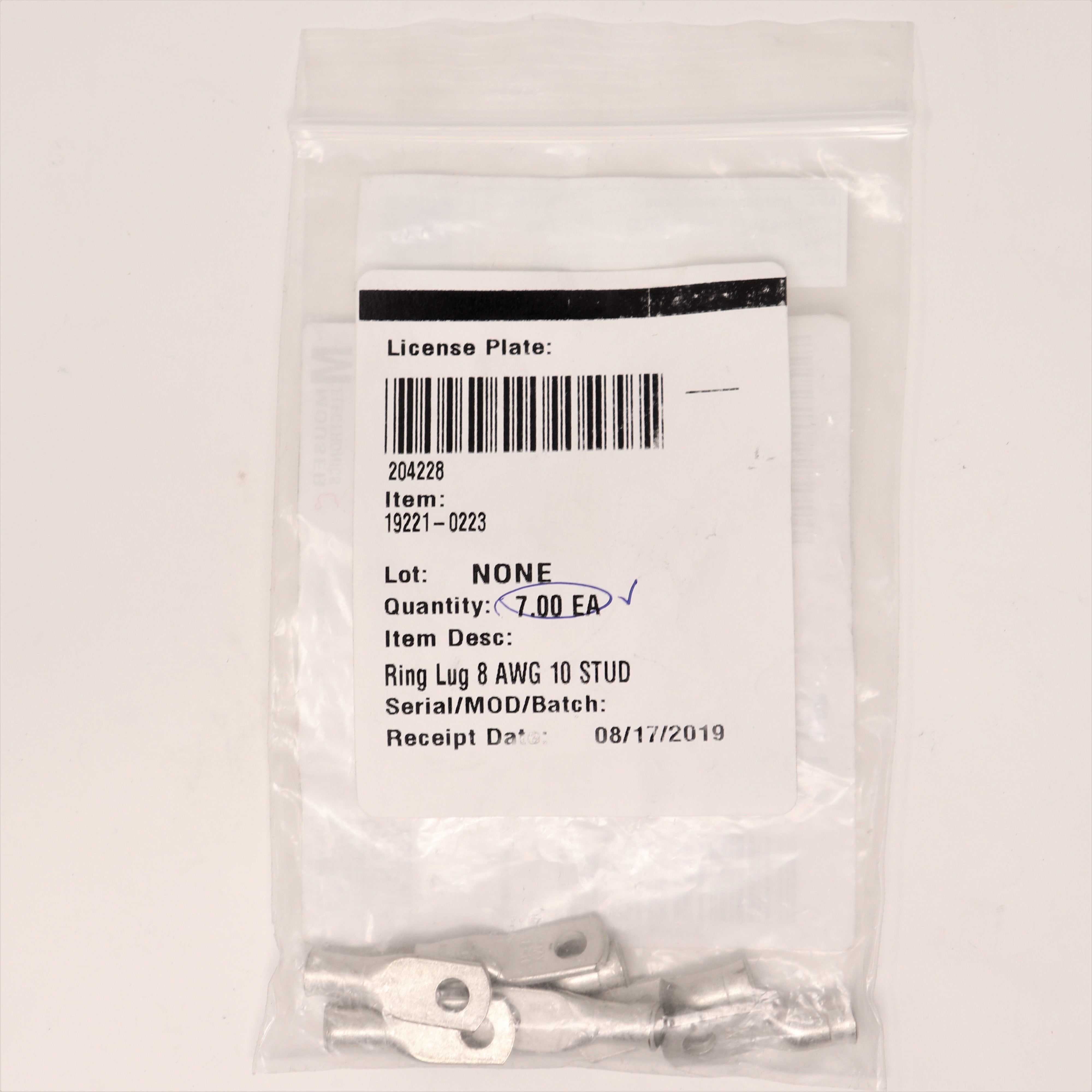 7 Pack 8 AWG Size 10 (M5) Molex Terminal 19221-0223