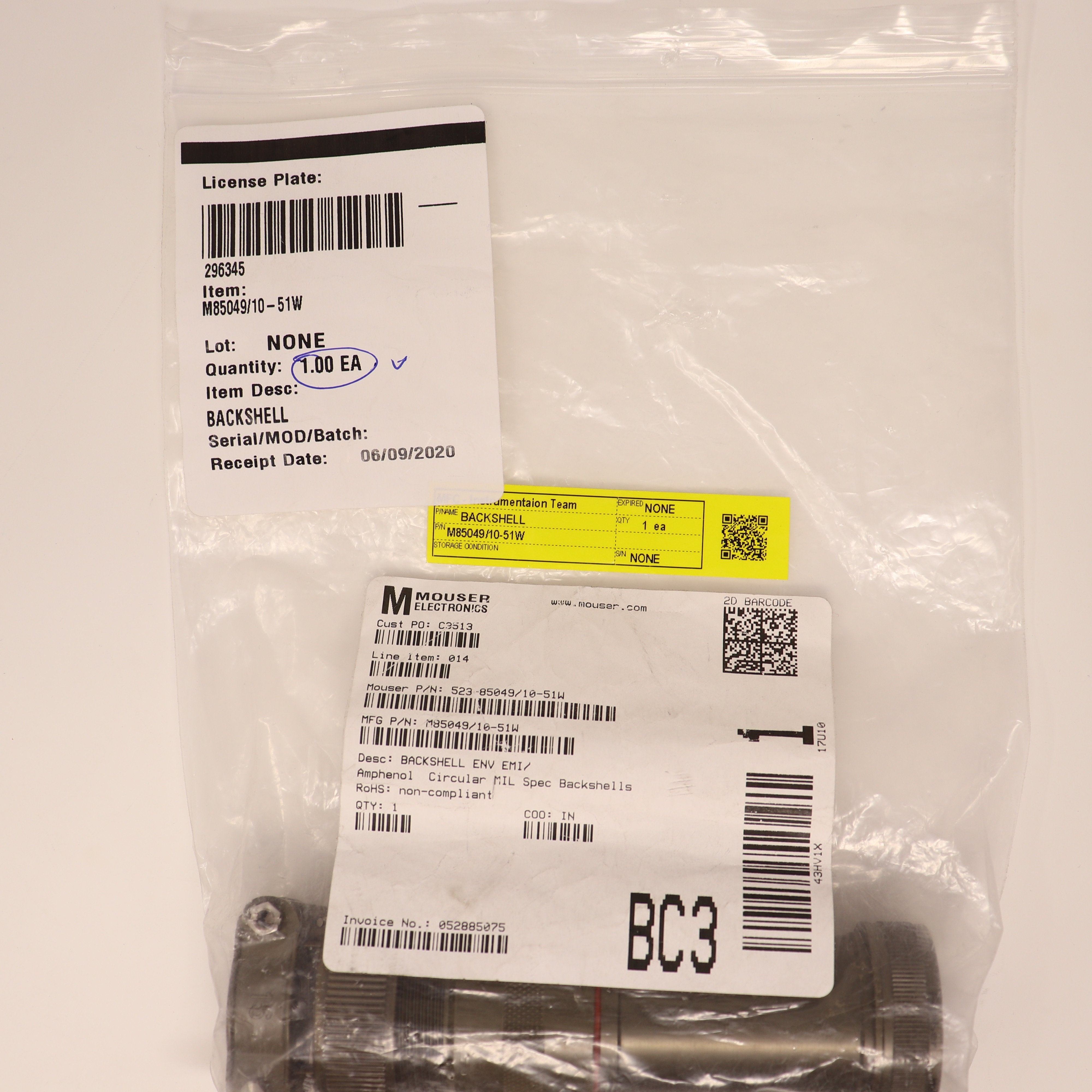 Amphenol Circular MIL Spec Backshell M85049/10-51W