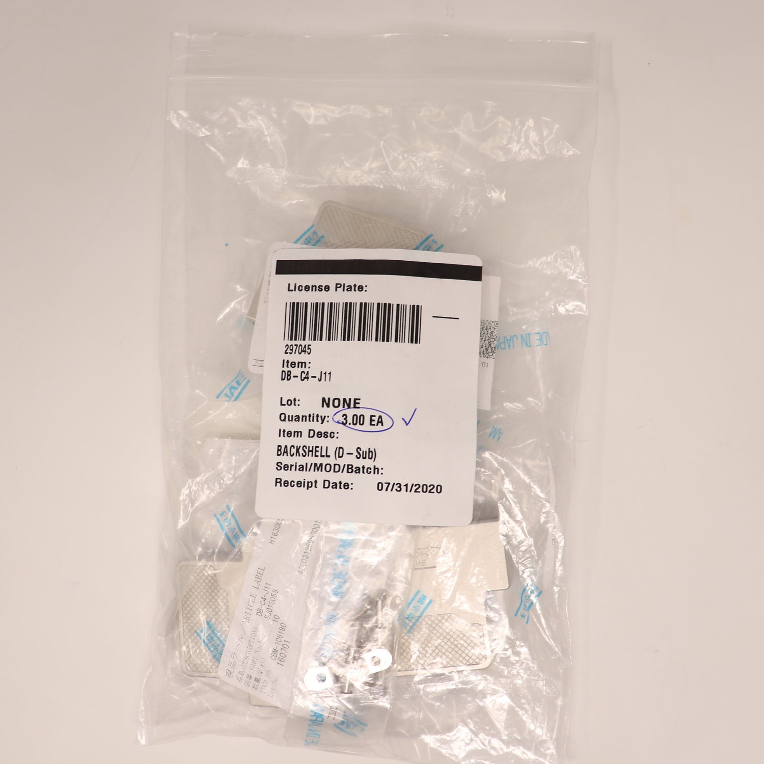 3 Pack JAE D-Sub Backshell Connector DB-C4-J11