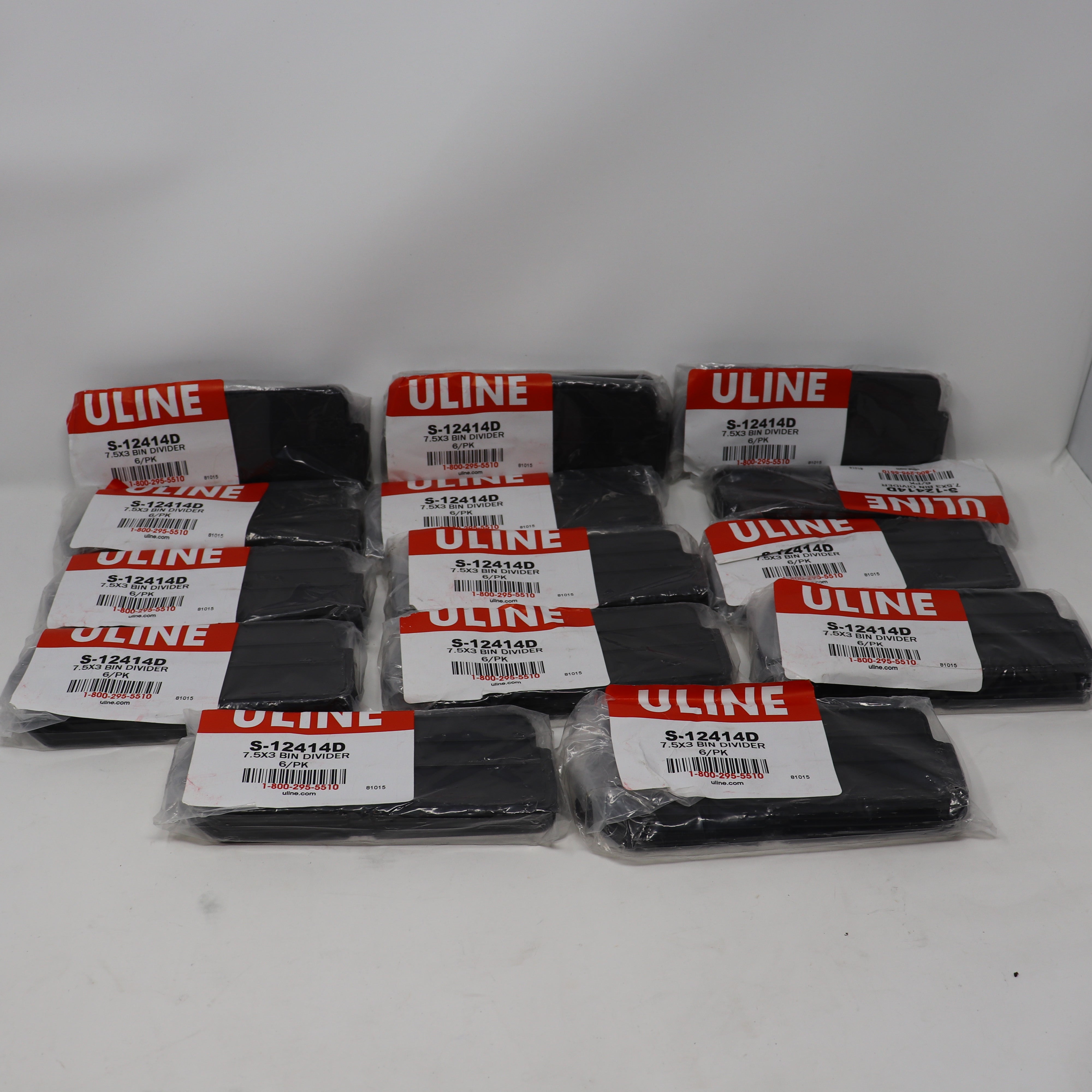 Lot of (14) Uline Dividers for Stackable Bins - 7.5" x 3" - 6 Packs