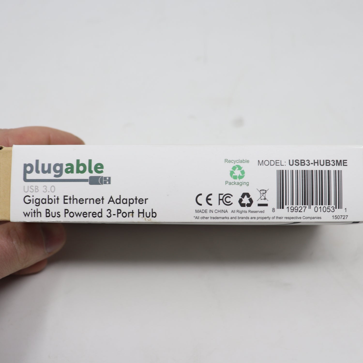 Plugable 3 Port USB 3.0 to Gigabit Ethernet NIC Network Adapter USB3-H