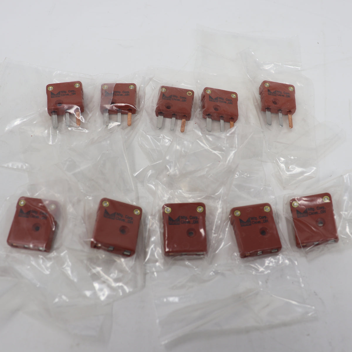 Lot of (5) Marlin High Temp Mini Type-K 3-Pole Thermocouple Plugs & Ja