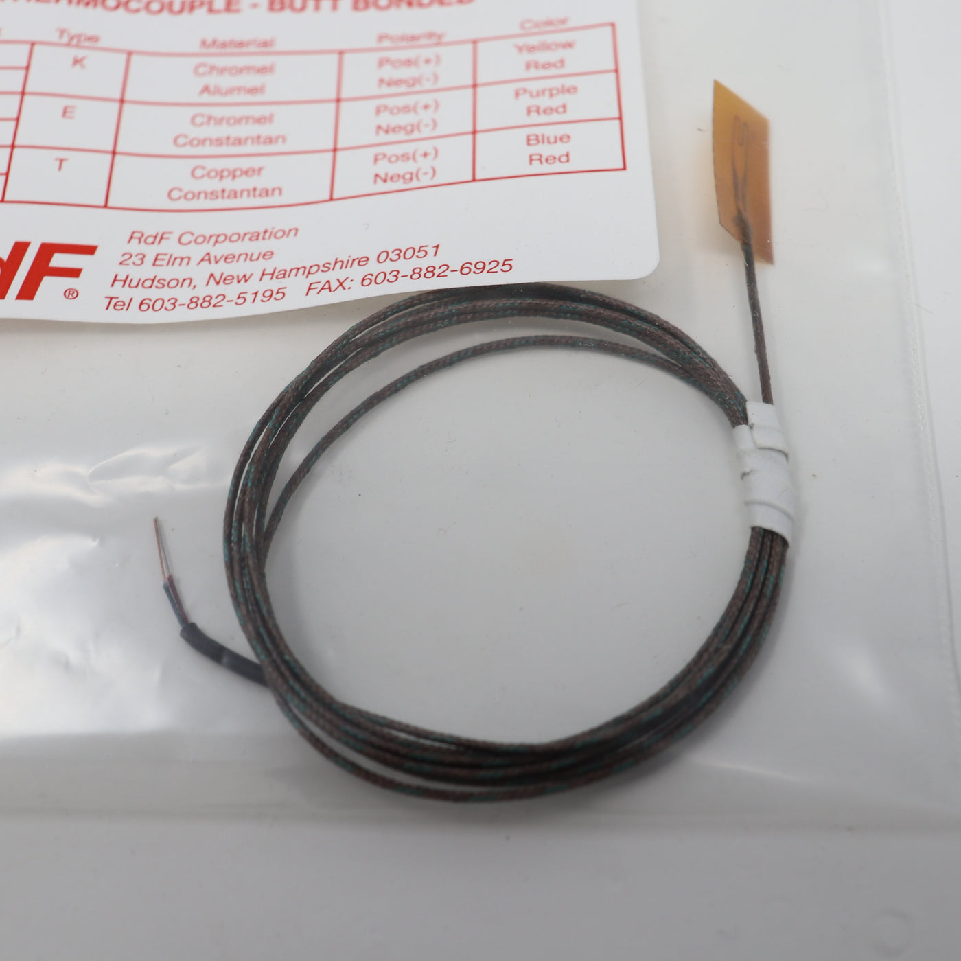 RDF Corp Fast Response Type T Laminated Foil Thermocouple - Butt Bonde