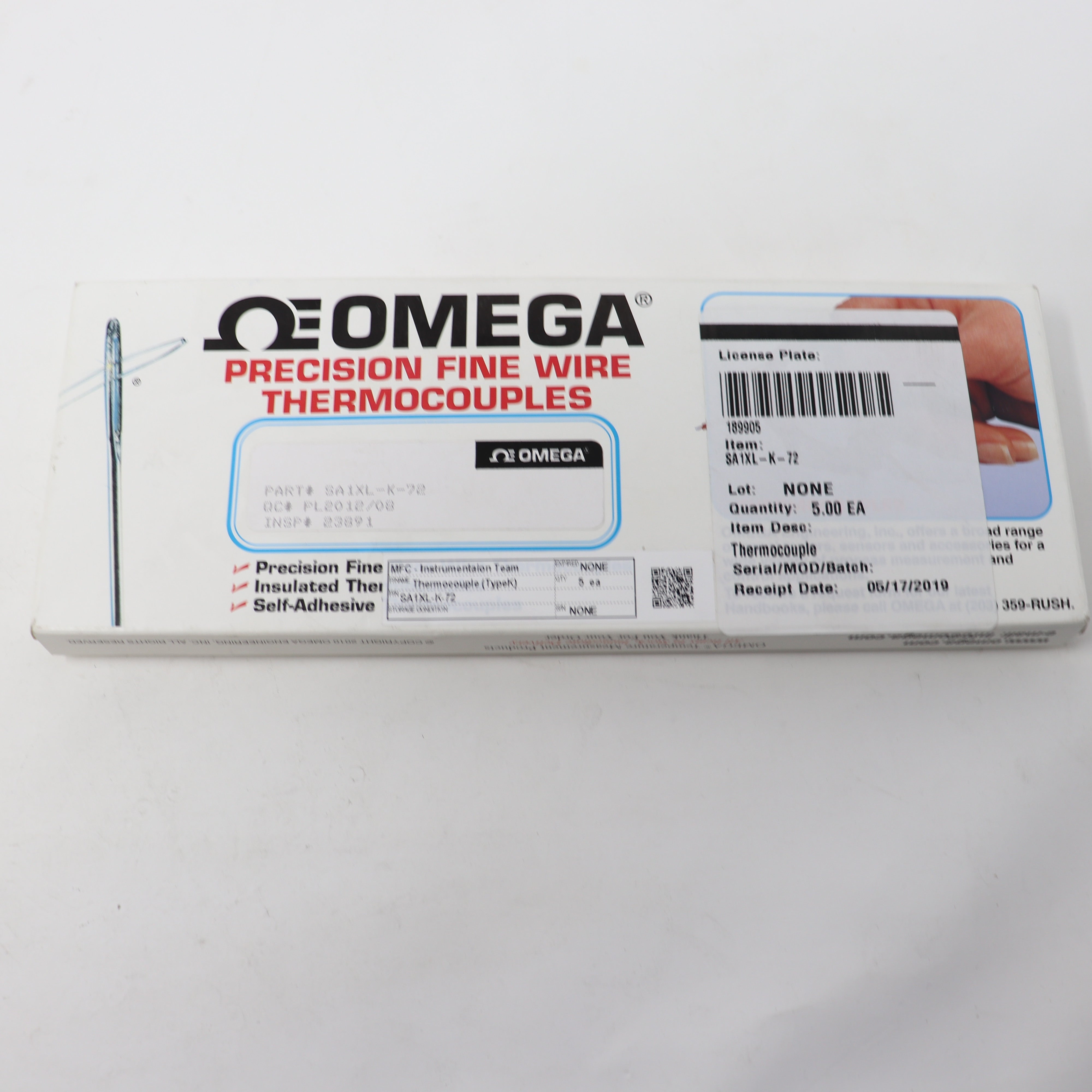 5-pack Omega Type K Polyimide Fast Response Surface Thermocouple SA1XL