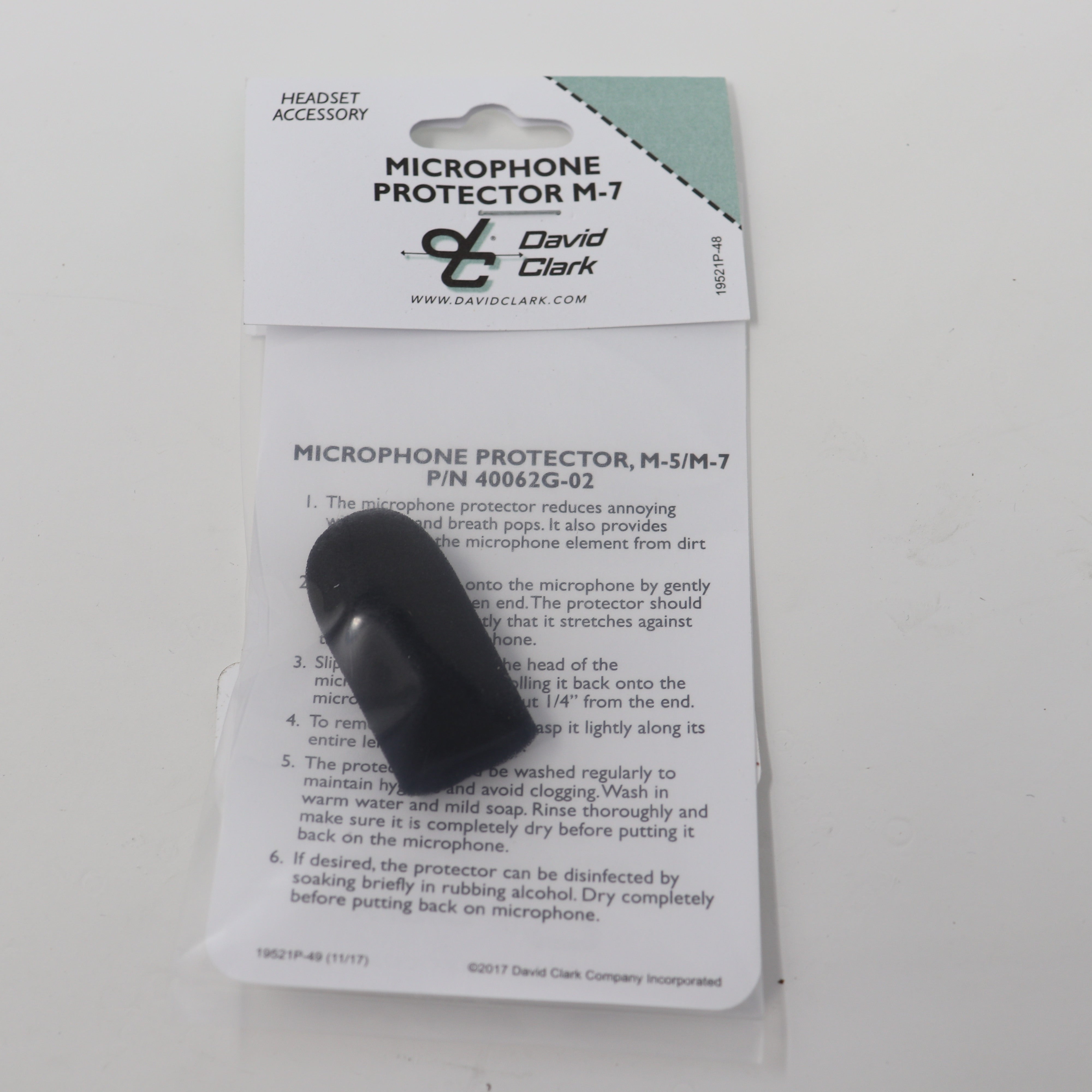 David Clark Microphone Protector M-7/ M-5 40062G-02