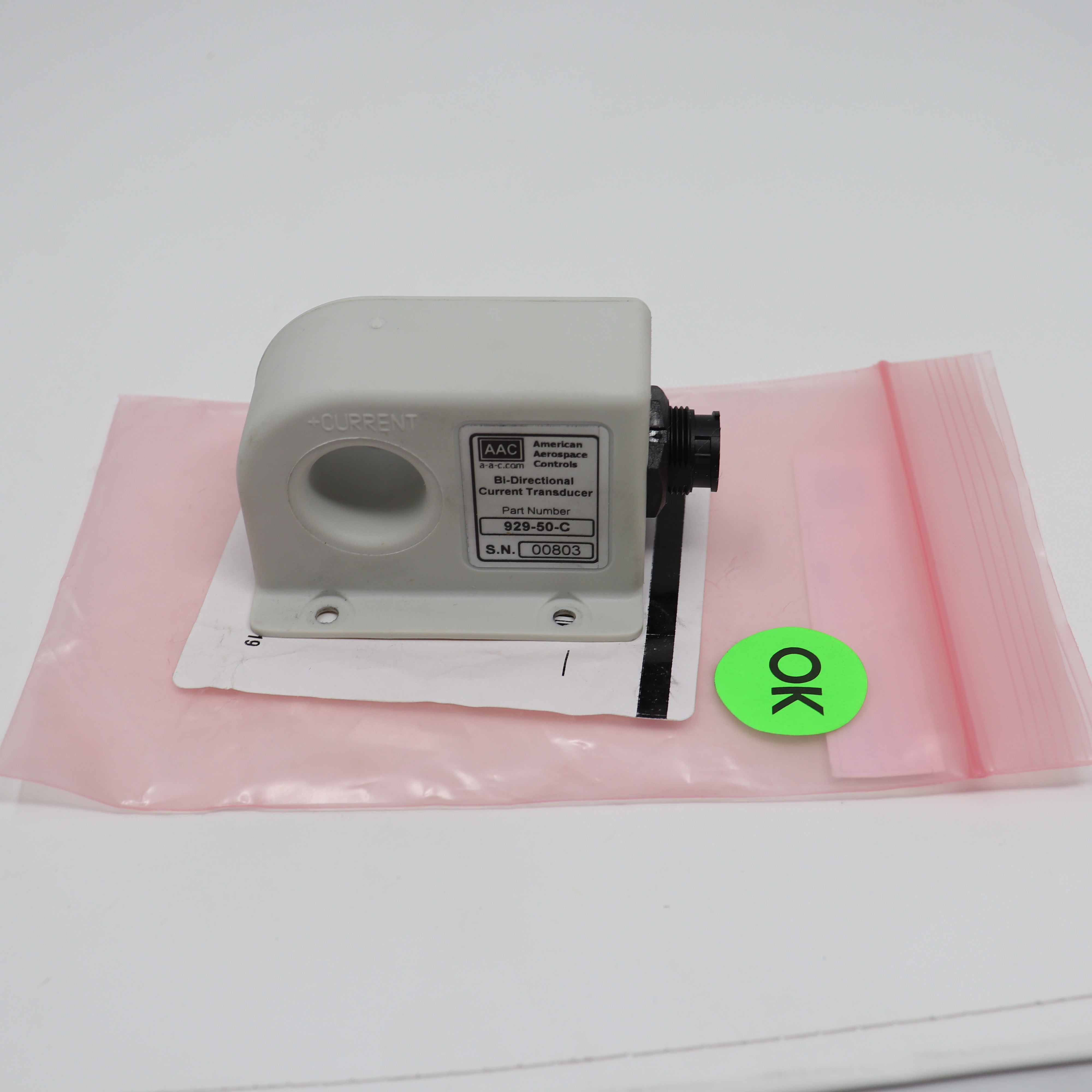AAC 50A Bi-Directional DC Current Transducer w/ Connector 929-50-C