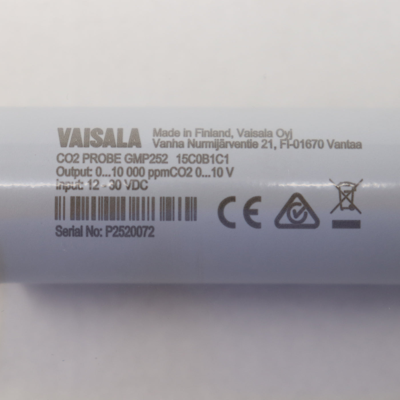 Vaisala 0-10,000ppm 0-10V CO2 Probe w/ Cable GMP252 15C0B1C1