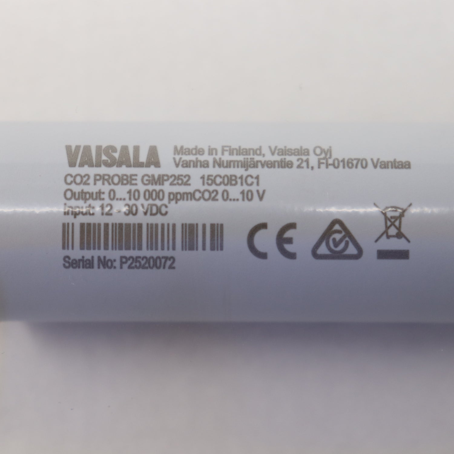 Vaisala 0-10,000ppm 0-10V CO2 Probe w/ Cable GMP252 15C0B1C1