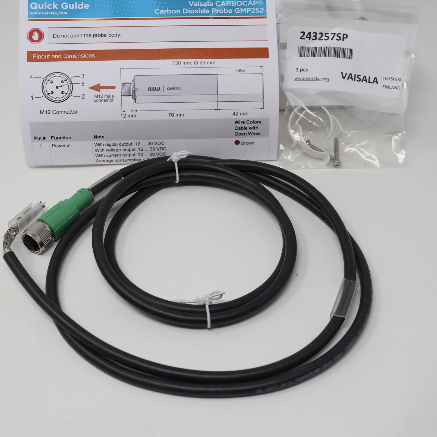 Vaisala 0-10,000ppm 0-10V CO2 Probe w/ Cable GMP252 15C0B1C1