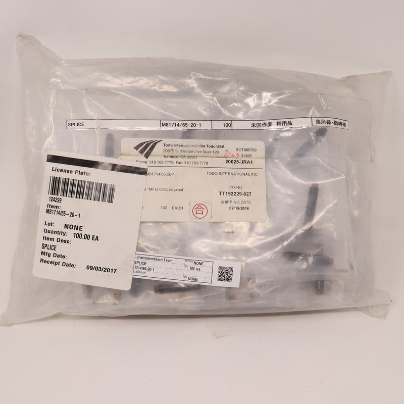 (100) Pack In-Line Junction Module Splice M81714/65-20-1