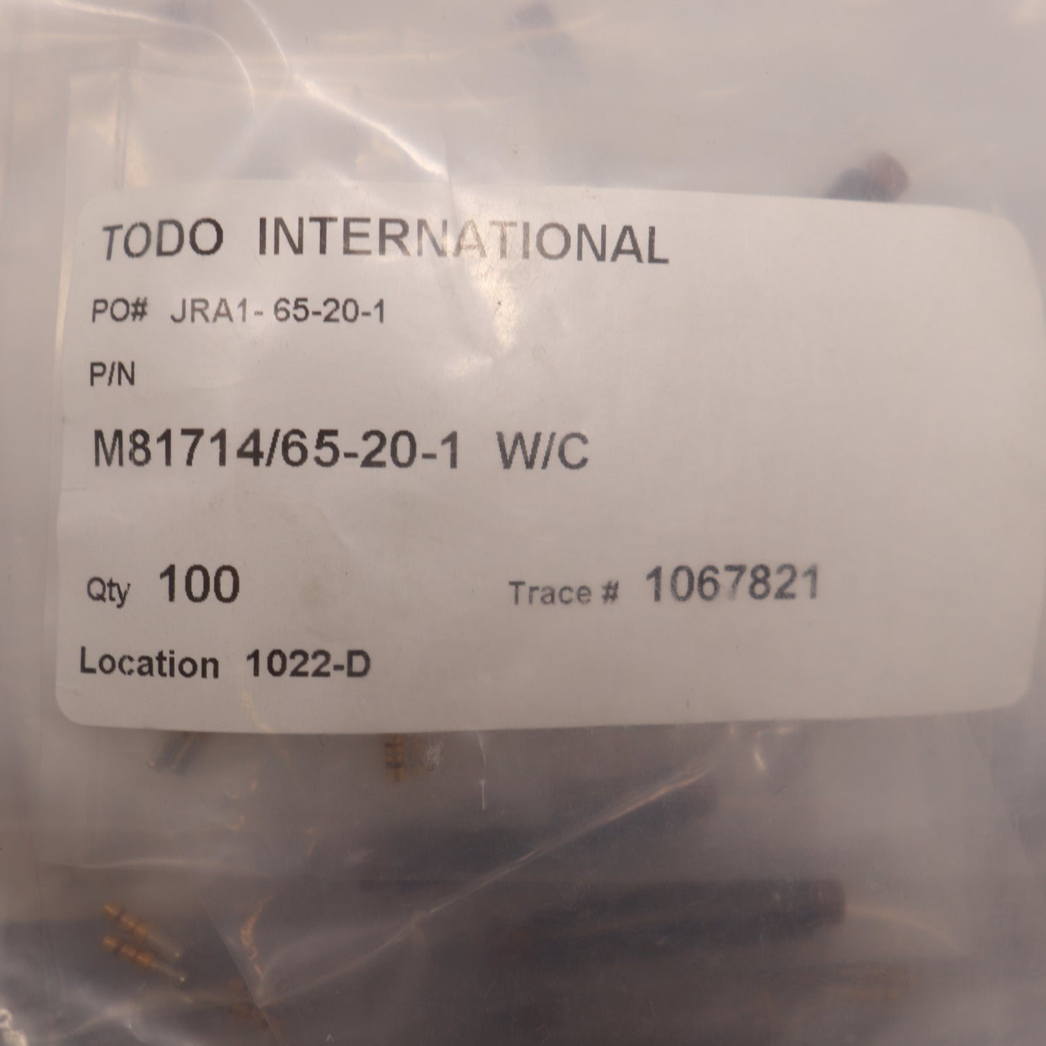 (100) Pack In-Line Junction Module Splice M81714/65-20-1