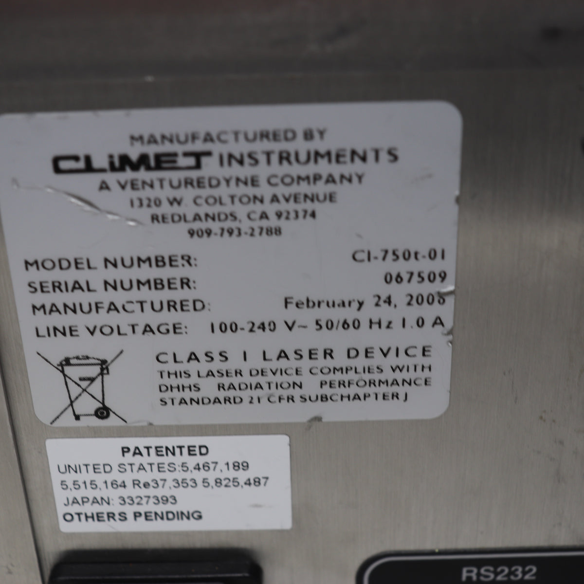 Climet CI-750t Airborne Particle Counter 750t