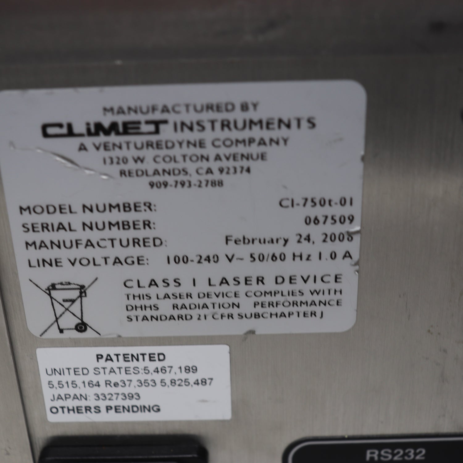 Climet CI-750t Airborne Particle Counter 750t