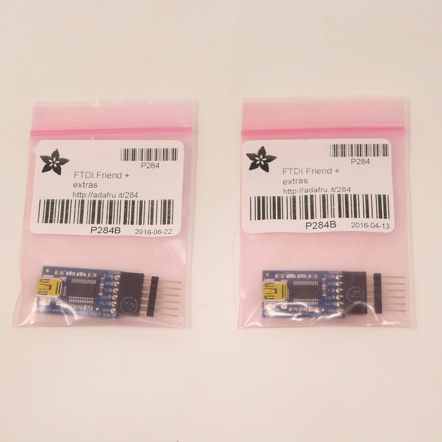 (2) Adafruit FTDI Friend + extras v1.0 USB-FTDI Interface Board