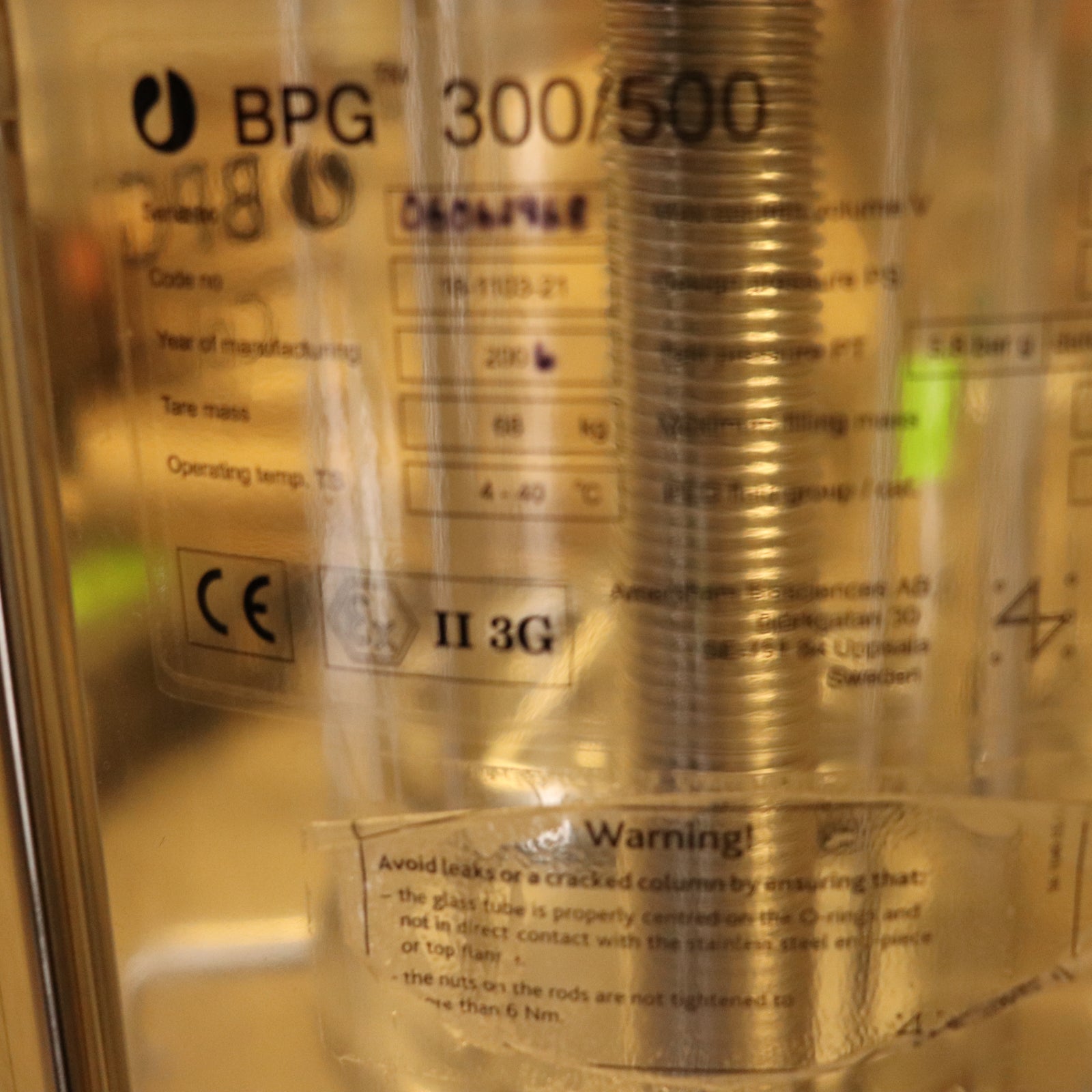 Lot of (3) Cytiva GE BPG Glass Chromatography Column 34L 300/500